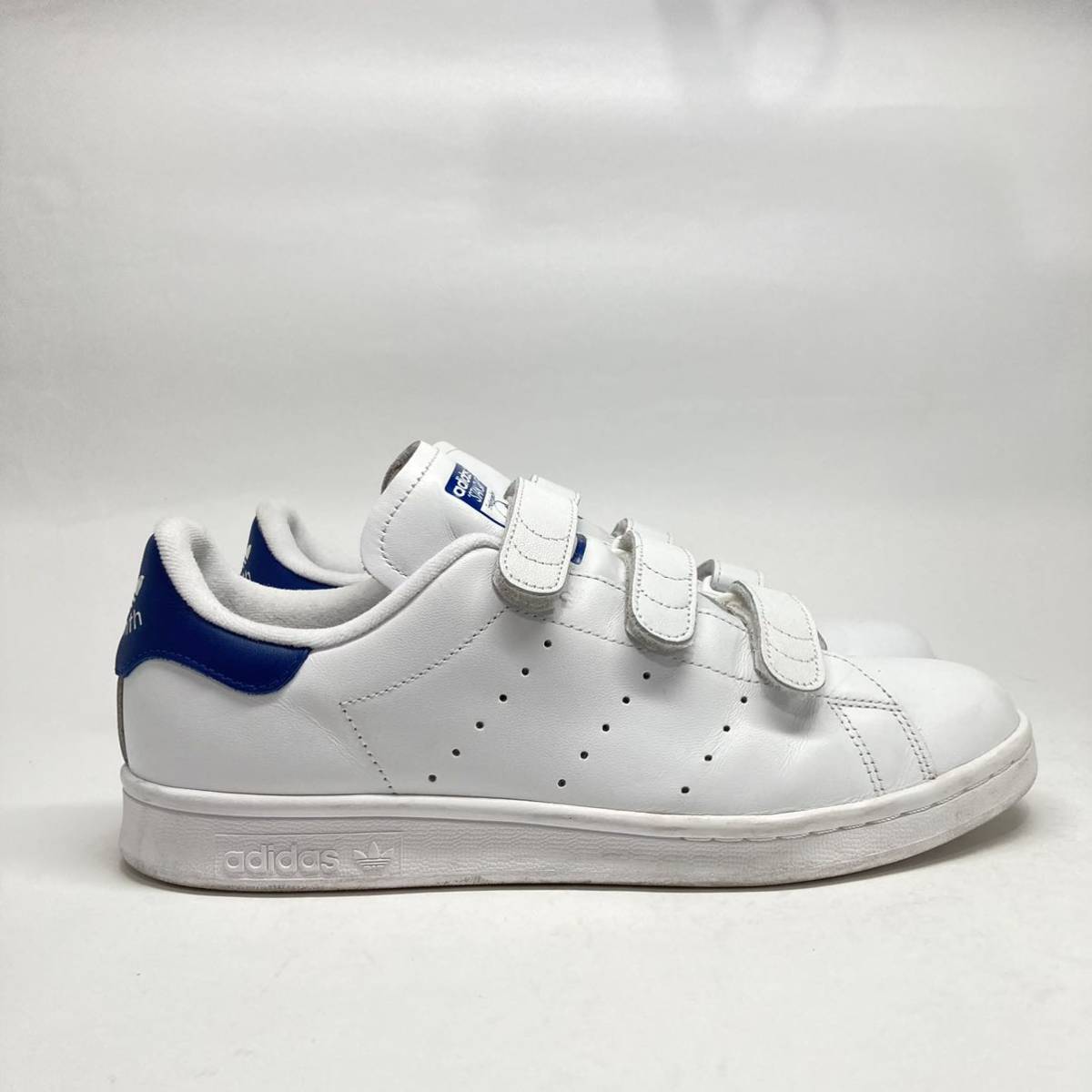 定番 18製 adidas STAN SMITH CF ベルクロ 白 青 26.5cm S80042 / アディダス スタンスミス(26 ...