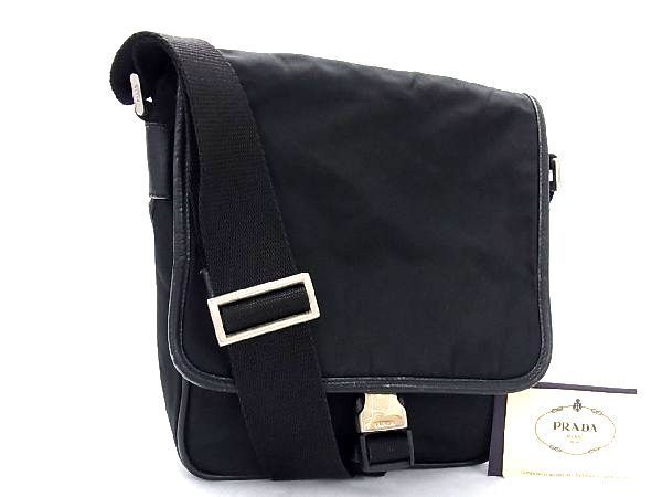 1円 PRADA プラダ V167 テスートナイロン クロスボディ ショルダーバッグ 斜め掛けかばん メンズ レディース ブラック系 BE2482(ショルダーバッグ)｜売買されたオークション ...
