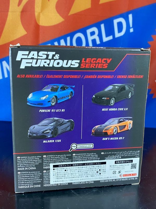 Jada toys ジャダ 1/24 FAST&FURIOUS HONDA CIVIC EJ1 HAN'S MAZDA RX-7 FD3S FD FORTUNE 7 マツダ ホンダ シビック ...