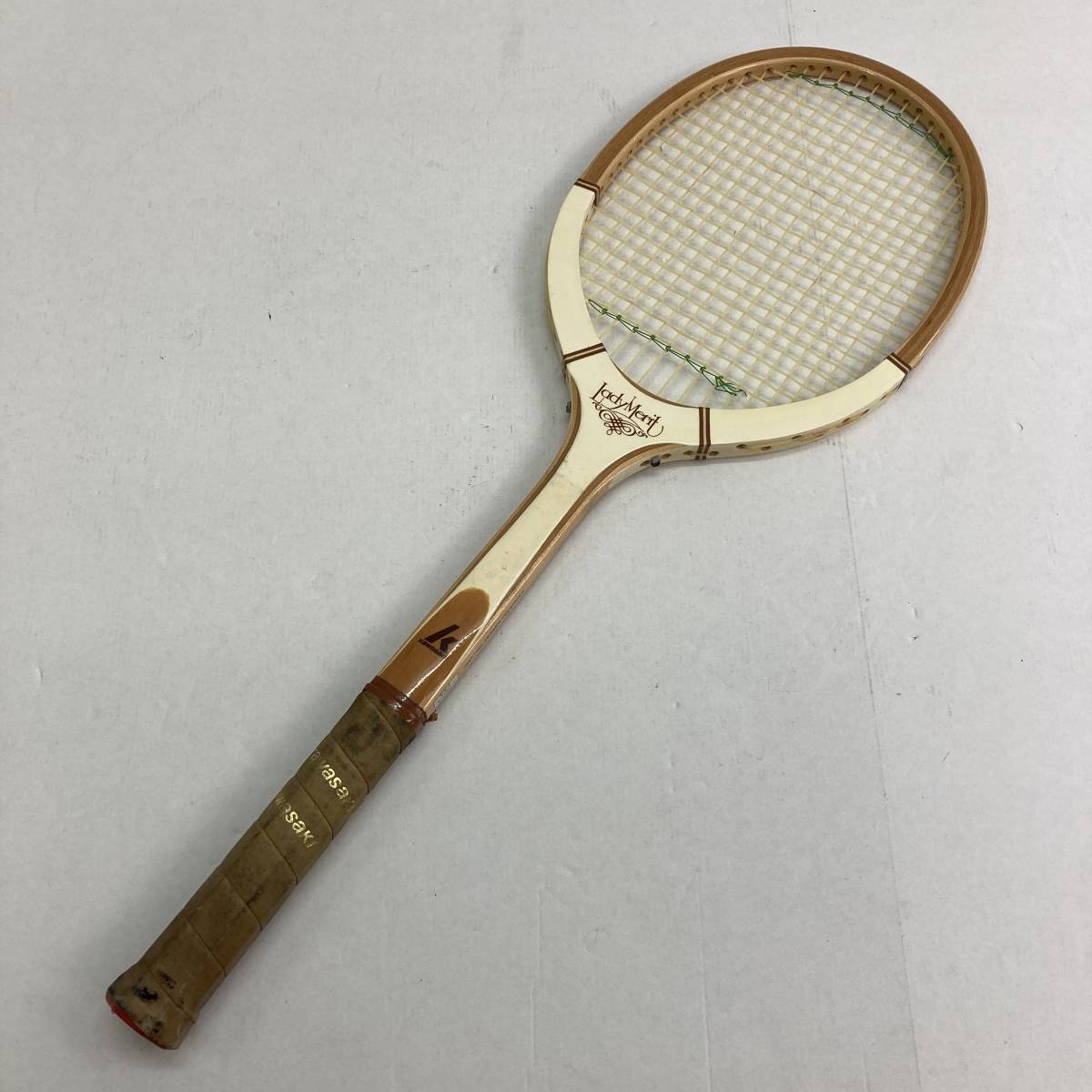No.2803 1円 テニス用品 KAWASAKI RACKET テニスラケット LADY MERIT No.159 木製ラケット 品(その他 ...