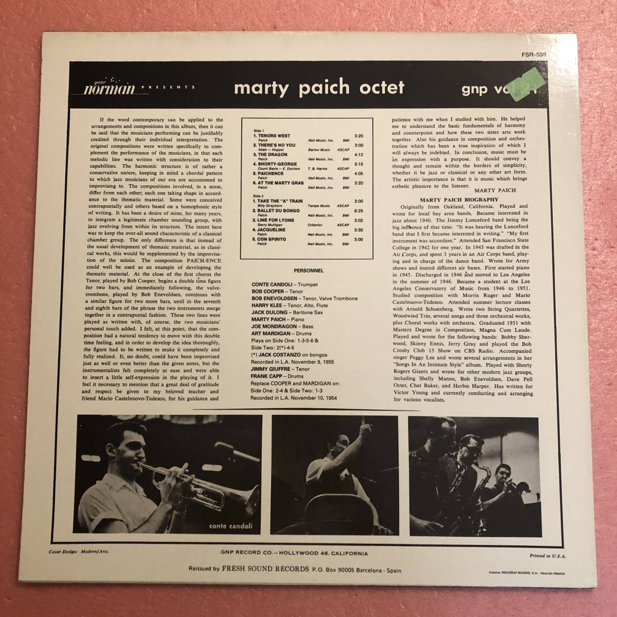 LP Gene Norman Presents The Marty Paich Octet マーティー ペイチ Joe Mondragon ...