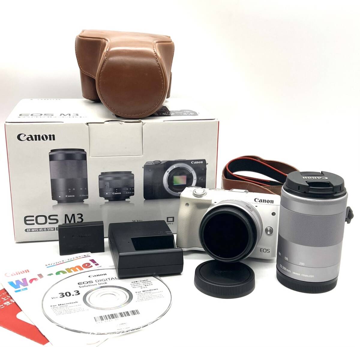 通電OK Canon EOS M3 ダブルレンズキット EF-M15-45 IS STM 1:3.5-6.3 EF-M55-200 IS STM 1:4.5-6.3 現状品(キヤノン)｜売買さ ...