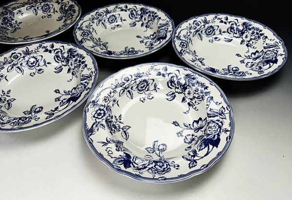 超 Laura Ashley 英国 Spode スポード CLIFTON クリフトン ローラアシュレイ スープ皿 リムプレート パスタ皿 大皿 5枚セット(マイセン)｜売買されたオークション ...