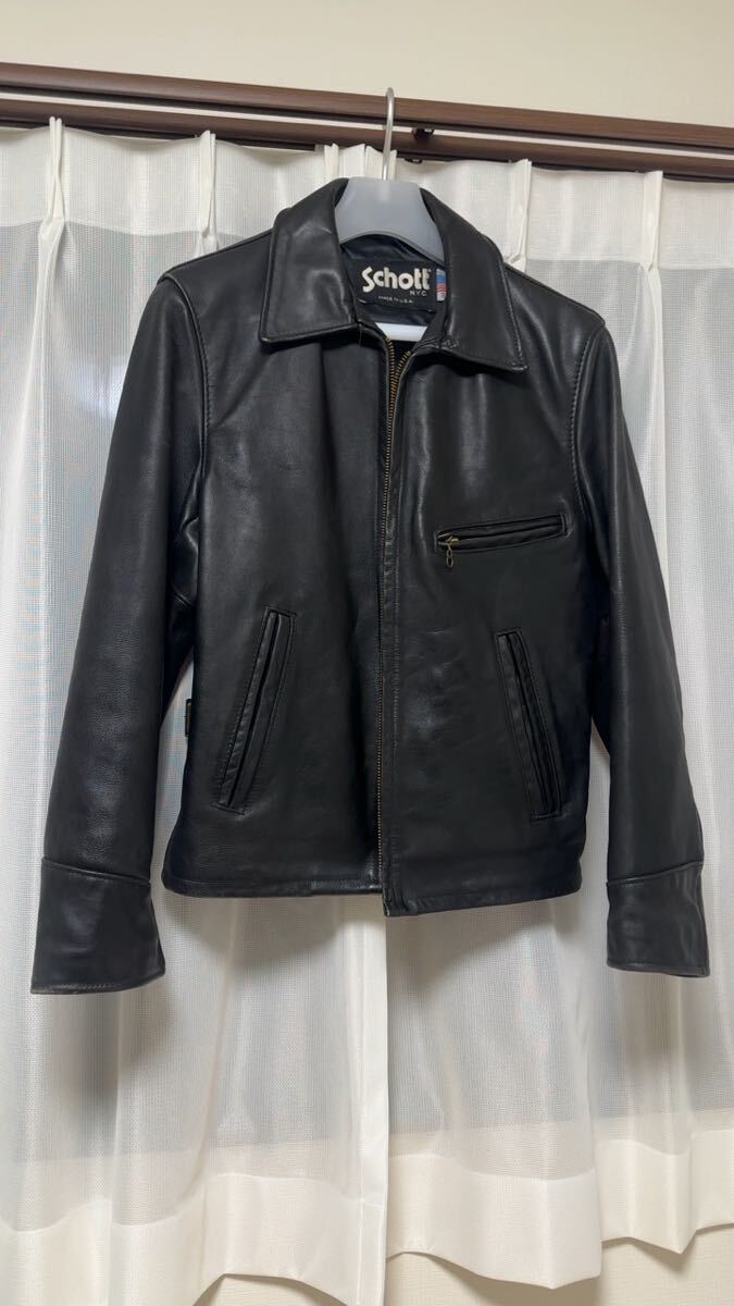 schott ショット トラッカー シングルライダース 653 サイズ34(ライダースジャケット)｜売買されたオークション情報、yahooの ...