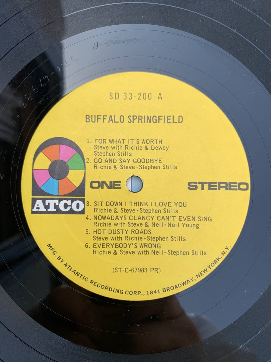Buffalo Springfield 1966 ATCO RECORDS U.S.盤 レコード SD33-200-A 1969Reissue ...