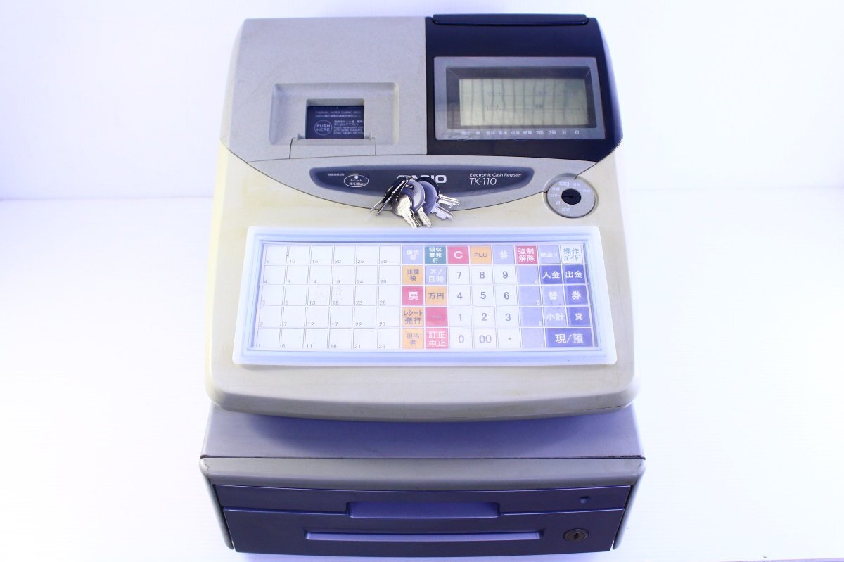 CASIO カシオ TK-110 電子レジスター 1シートレジスター 4部門 フルフラットタッチキー 鍵付き 通電確認のみ 10959837(レジスタ)｜売買されたオークション情報、yahoo ...