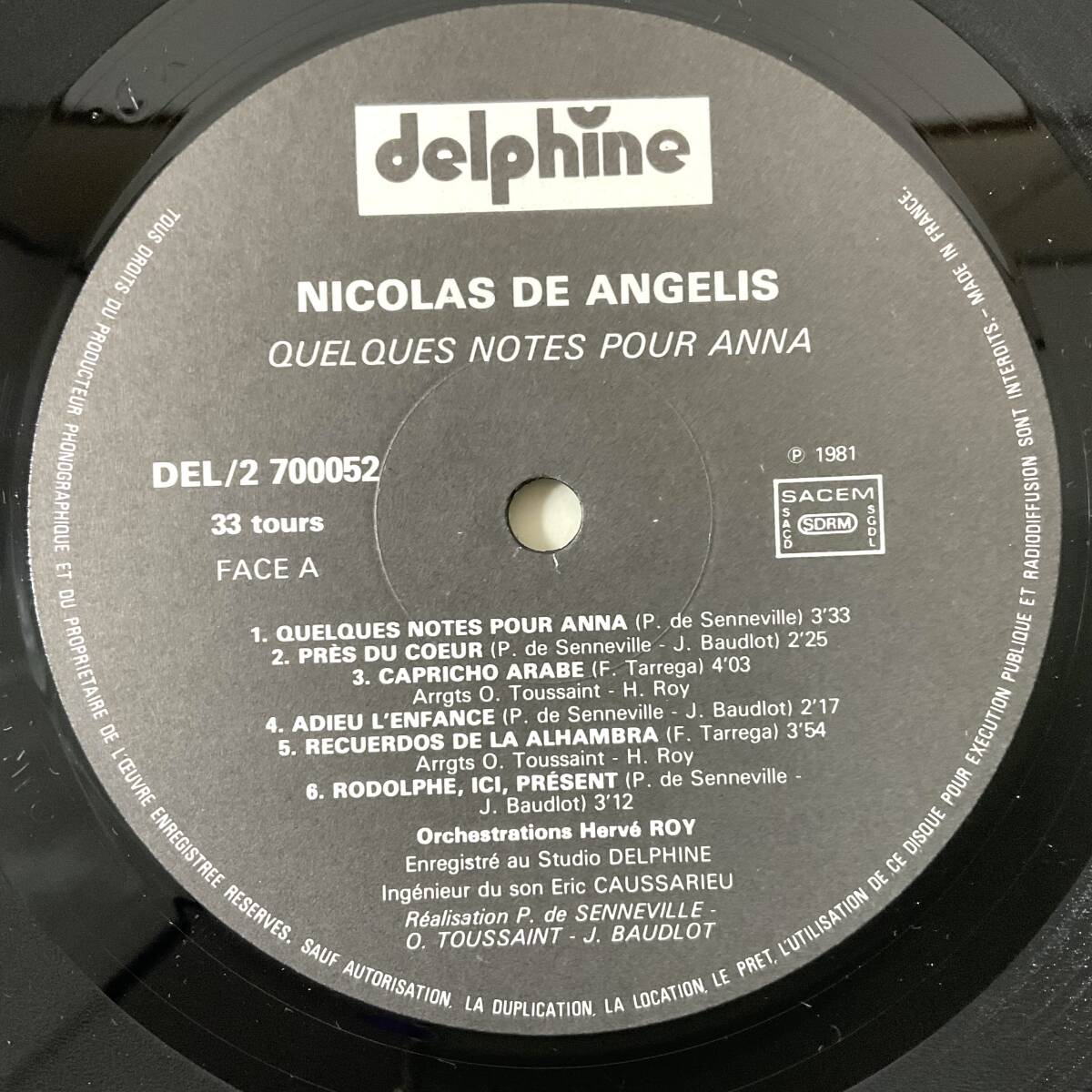 RARE Nicolas De Angelis - Quelques Notes Pour Anna FRANCE 1981ORIGINAL ...