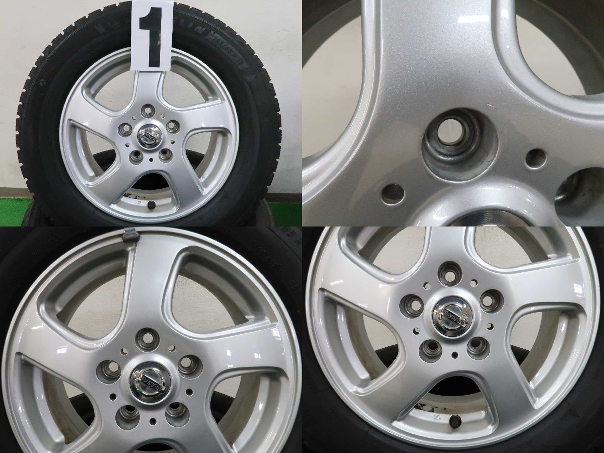 4本 日産 純正 セレナに 15インチ 5.5J +45 5H 114.3 スタッドレス ミシュラン X-ICE SNOW 2023年 195/65R15 e-Power C27 C26 ...