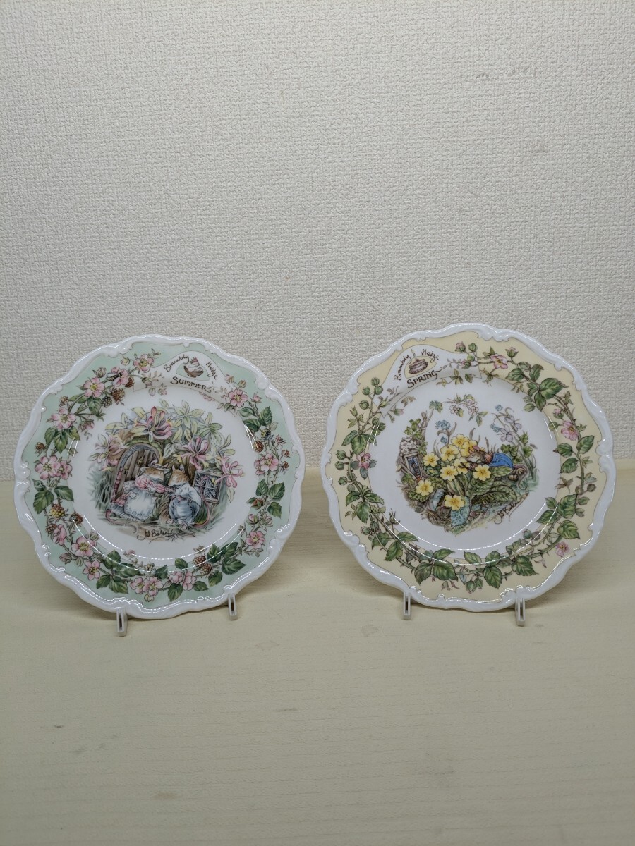 廃番/ロイヤルドルトン Royal Doulton Brambly Hedge plate SUMMER/SPRING 2点セット(ロイヤル ...