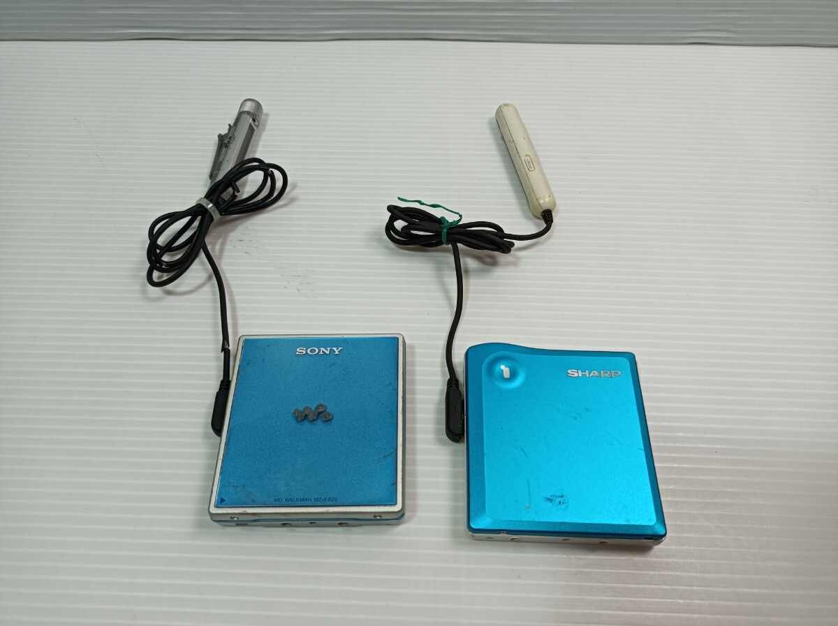 nn0202 002 SONY MD WALKMAN MZ-E620 / SHARP 1-BIT PORTABLE MD PLAYER MD-DS33-A 現状品 MDウォークマン MD ...
