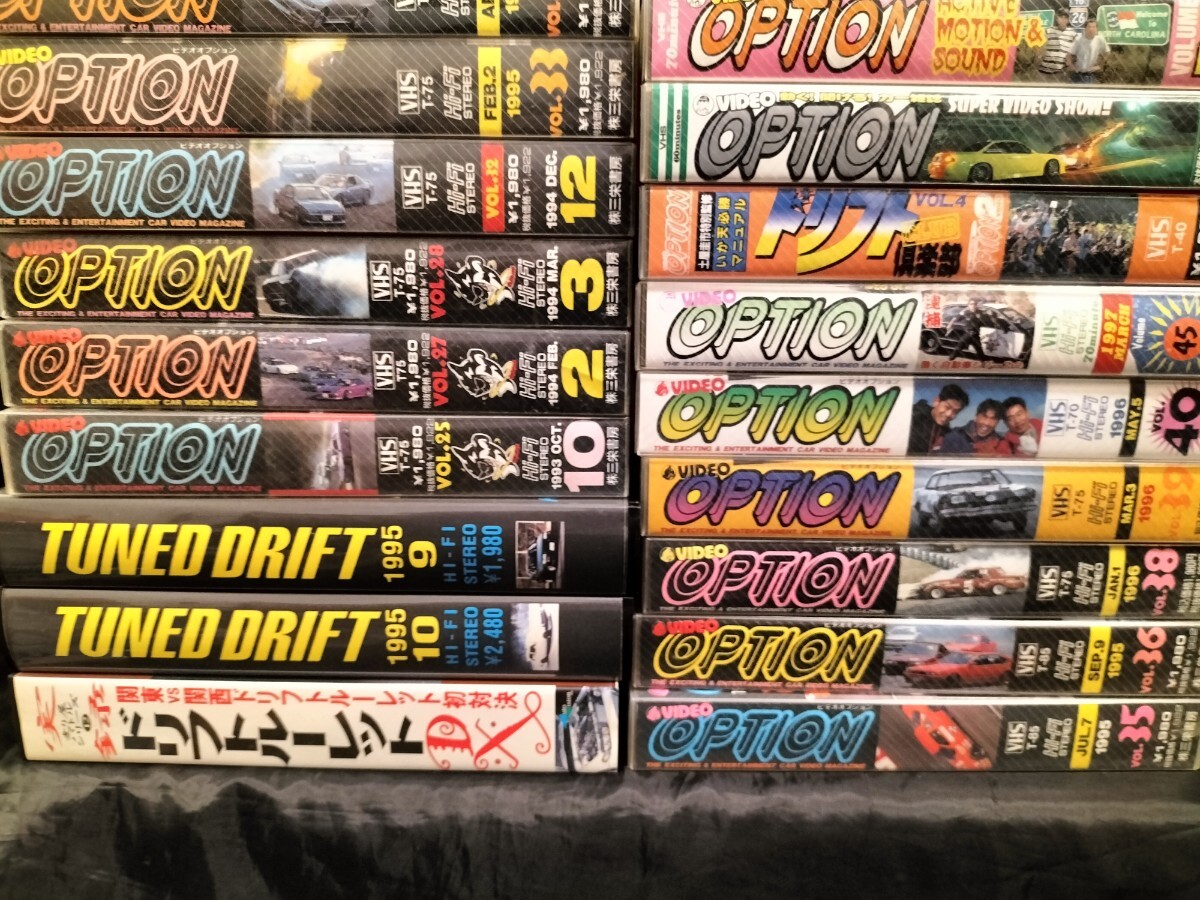 VHS ドリフト ビデオテープ 18本まとめ売り OPTION ドリフトルーレット TUNED DRIFT スカイライン GT-R スープラ ...