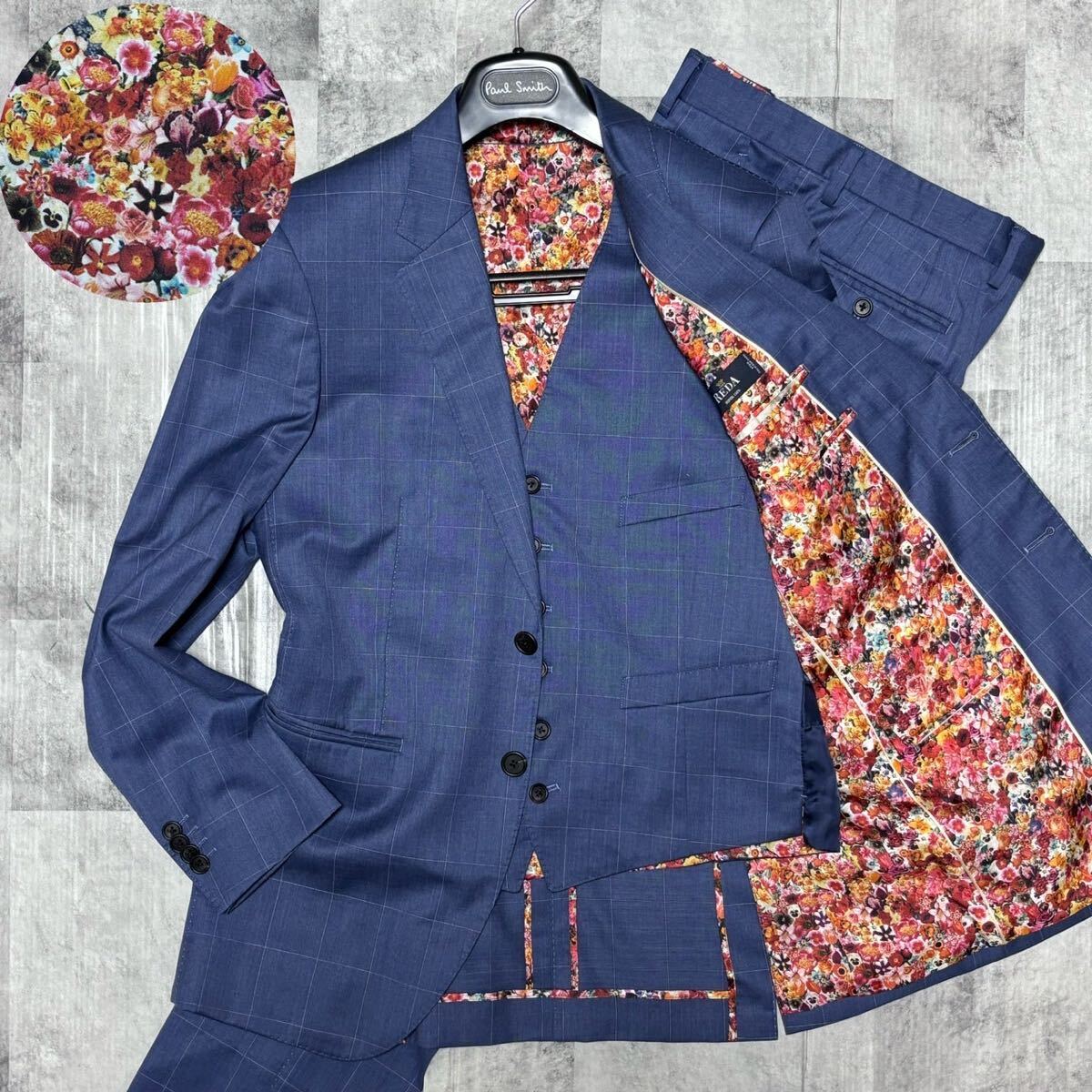 極 Paul Smith × REDA社生地 ポールスミス レダ 圧巻の花柄/3ピース スーツ セットアップ チェック柄 ボタニカル フラワー 最高級(スーツ)｜売買されたオークション情報 ...