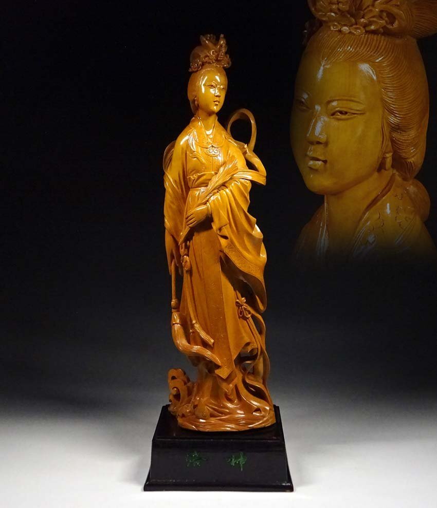 緑屋t 中国古玩 木彫 洛神 美人像 高約45.5cm 唐物 i9/11-6938/3-3#100(東洋彫刻)｜売買されたオークション情報、yahooの商品情報をアーカイブ公開 ...