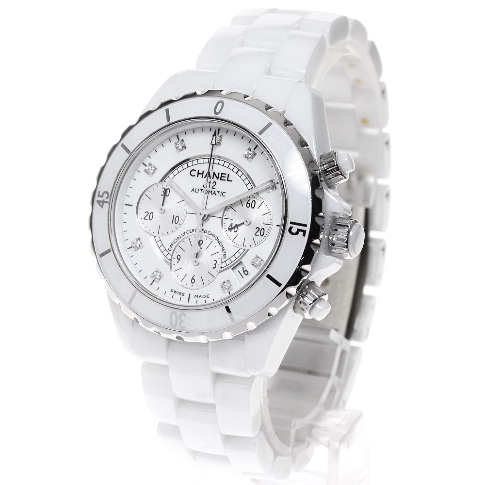 シャネル CHANEL H2009 J12 白セラミック 9Pダイヤ クロノグラフ 自動巻き メンズ 保証書付き_846891(J12)｜売買 ...