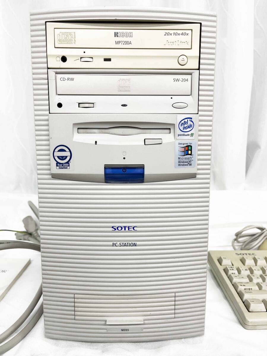 SOTEC PC STATION M355A PentiumⅢ 550MHz Windows98SE メモリ384MB HDD250GB ...