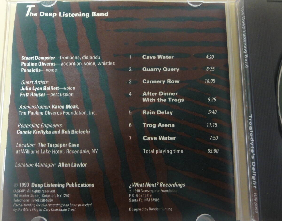 Deep Listening Band / Troglodyte's Delight CD Minimal Music Ambient ...