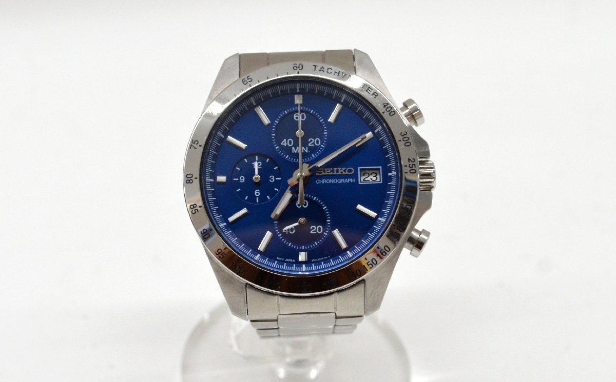rmm SEIKO セイコー スピリット SBTR023 8T67-00C0 メンズ腕時計 青文字盤 クロノグラフ クォーツ 稼働品(スピリット)｜売買されたオークション情報、yahooの商品 ...