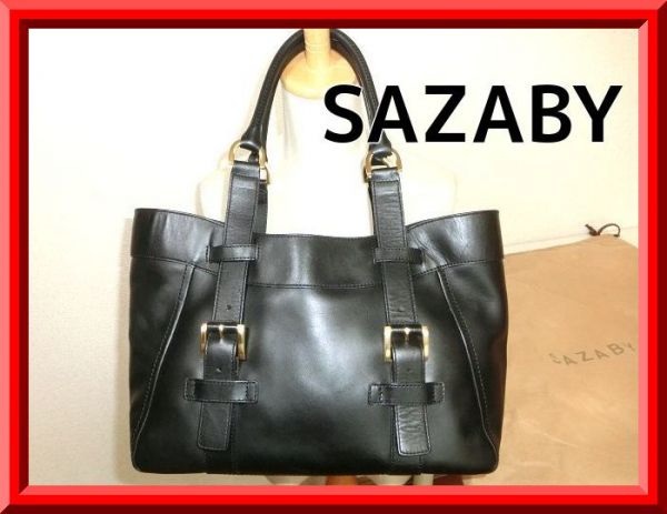 ③ SAZABY サザビー レザーバッグ bag 黒 トート型(かばん、バッグ)｜売買されたオークション情報、yahooの商品情報をアーカイブ ...