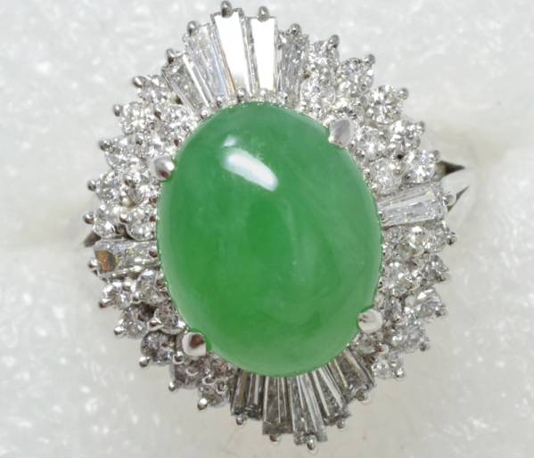 豪華 ヒスイリング 5.16ct D1.0ct Pt900 11.61g(ヒスイ)｜売買されたオークション情報、yahooの商品情報を ...