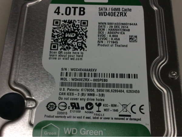 使用浅 4TB ハードディスクWESTERN DIGITAL WD40EZRX SATA600(2TB～)｜売買されたオークション情報 ...