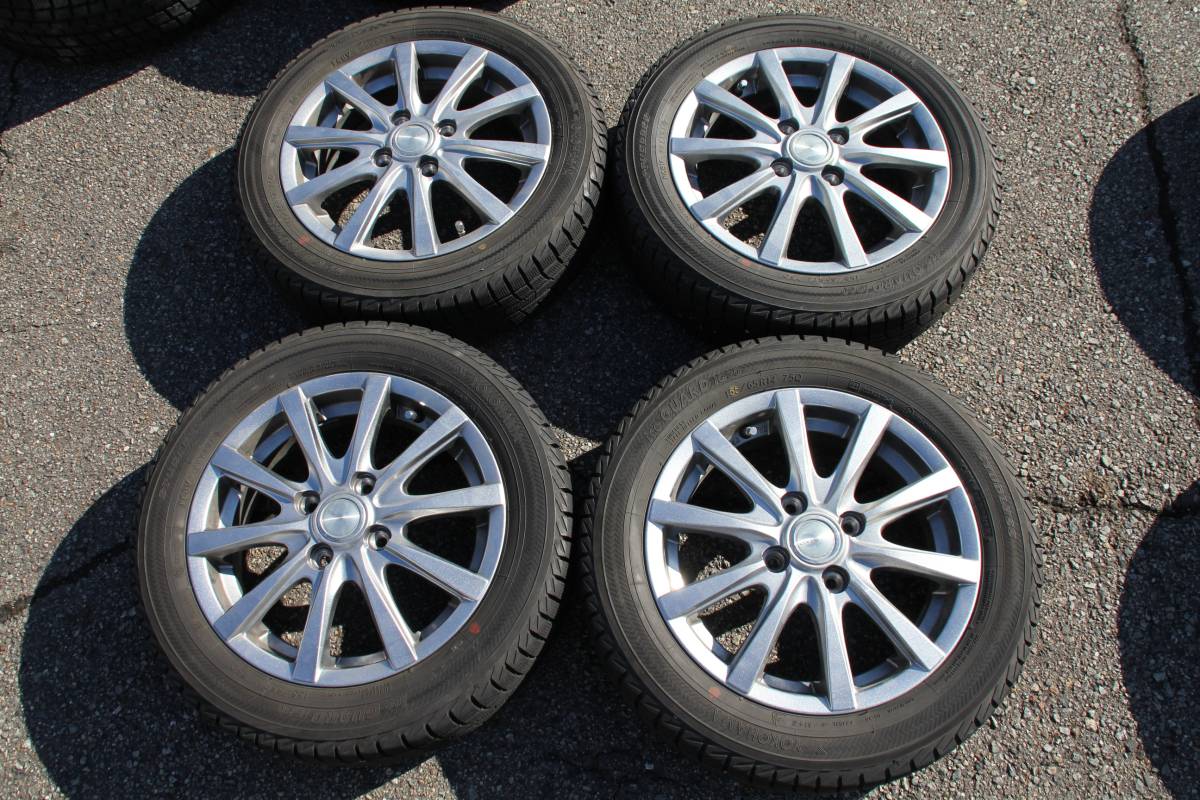 ②ヨコハマ アイスガード iG30 155/65/R14 PCD100 オフセット45 4.5J ミライー ス 7 8分山(スタッドレスタイヤ ...
