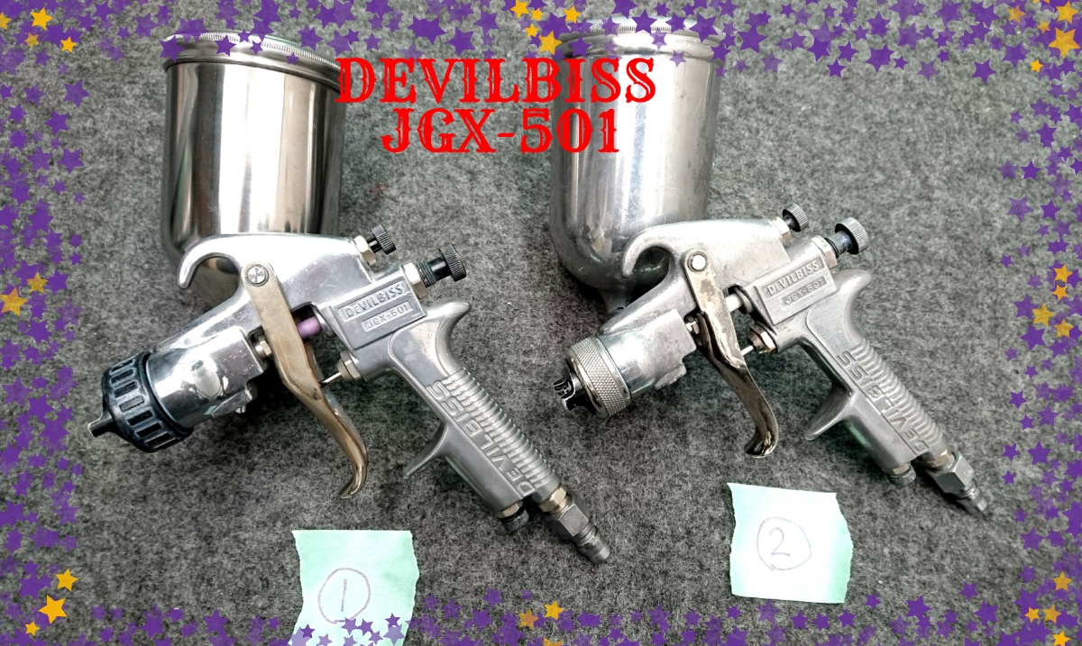 DEVILBISS JGX-501 2丁セット口径1.0と1.3 検 SATA 岩田 明治 デビルビス JGX 501 502(エアーガン)｜売買されたオークション情報、yahooの商品情報を ...