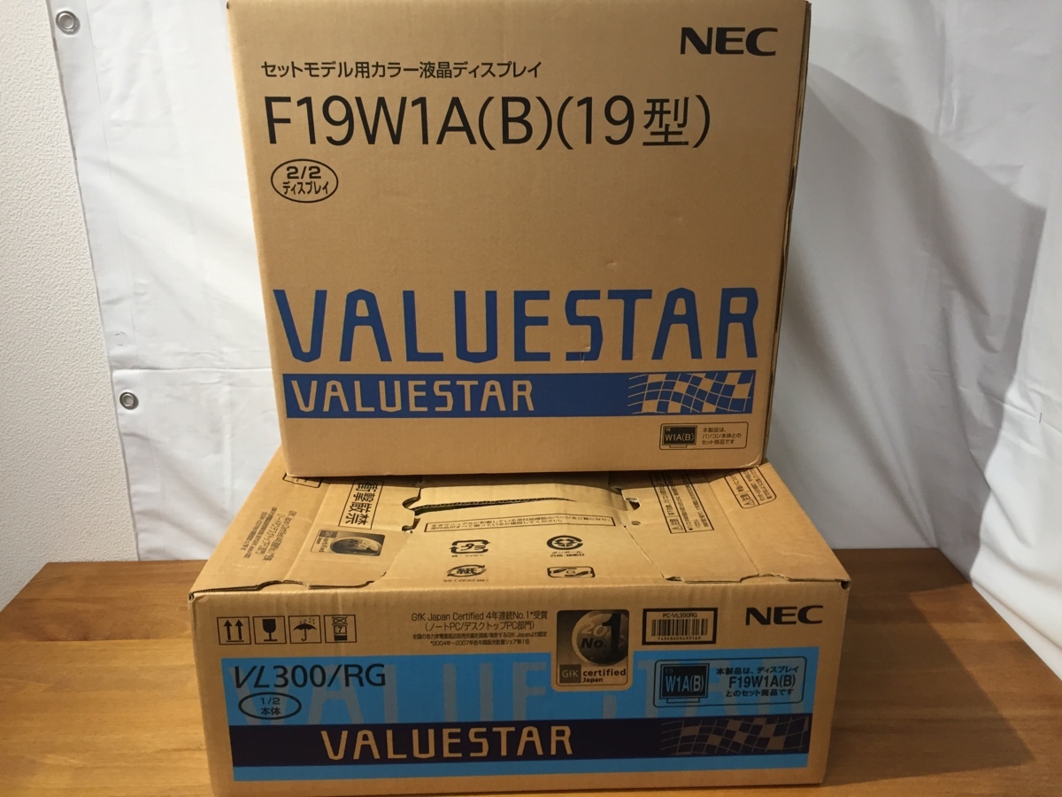 54-0821-90 ジャンク 現状品 ほぼ Windows Vista NEC VL300/RG デスクトップPC & F19W1A B ...