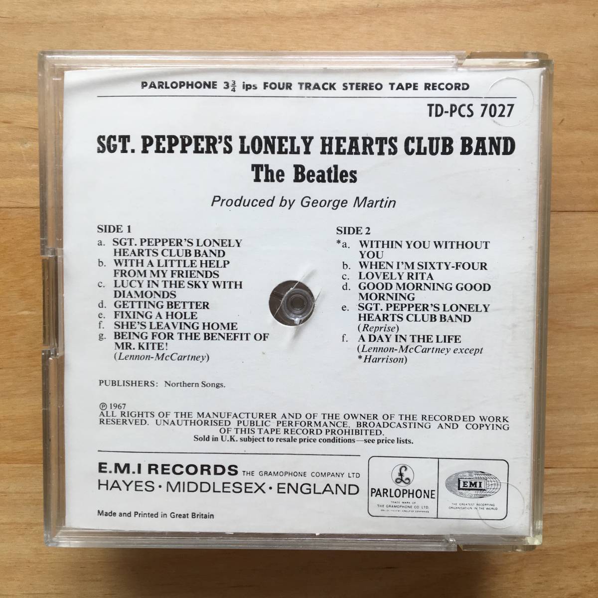 オープンリールテープ THE BEATLES / SGT.PEPPER'S LONELY HEARTS CLUB BAND / TD-PCS ...