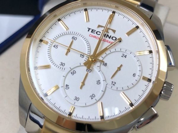 1円 クォーツ ブランド technoss テクノス メンズ クォーツ 腕時計 クロノグラフ ステン ゴールド シルバー(テクノス)｜売買され ...