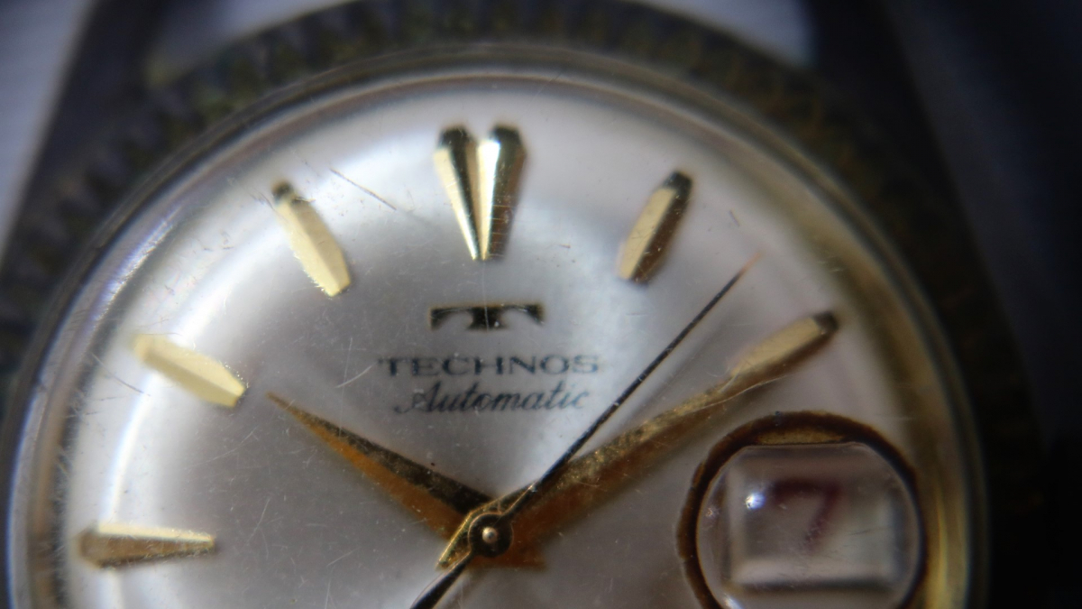 70JVR TECHNOS/テクノス Automatic自動巻き StarChiefスターチーフ 30Jewels 防水100M 60年代ビンテージ 3針 デイト 現状品(テクノス)｜売買され ...