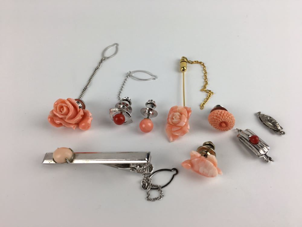 珊瑚 本珊瑚 アンティーク カフス タイピン等9点纏めて 33g(コーラル、サンゴ)｜売買されたオークション情報、yahooの商品情報をアーカイブ公開 - オークファン（aucfan.com）