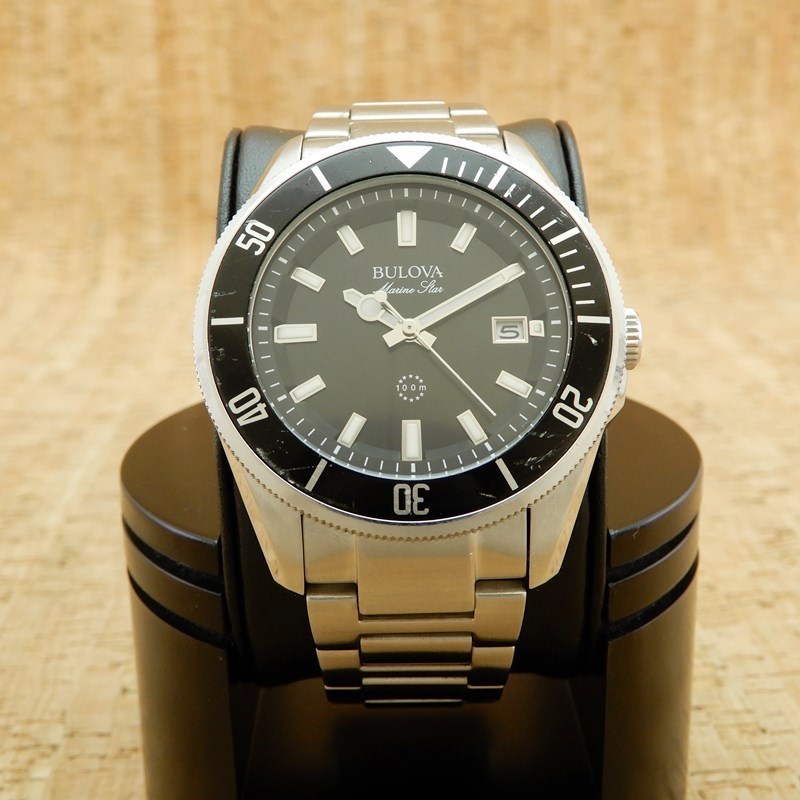 ♩1000円 ♩ Bulova MarineStar Ref.98B203 SS QZ/ブローバ マリンスター ステンレス クォーツ/純正竜頭 ...