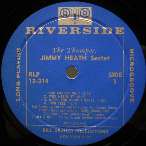 レア MONO 1st青スモール 深溝 US 完全オリジナル JIMMY HEATH The Thumper Riverside RLP 12 ...