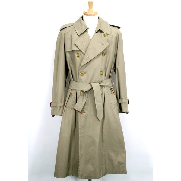 B457 BURBERRY バーバリー ロング トレンチコート ベルト付 メンズ アウター スプリング ジャケット チェック ガウン レトロ ...