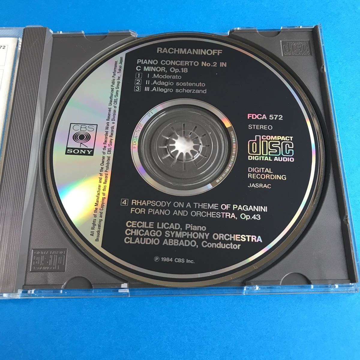 CBS/SONY ＜ CD＞ラフマニノフ：ピアノ協奏曲第2番 リカド／アバド(協奏曲)｜売買されたオークション情報、yahooの商品情報を ...