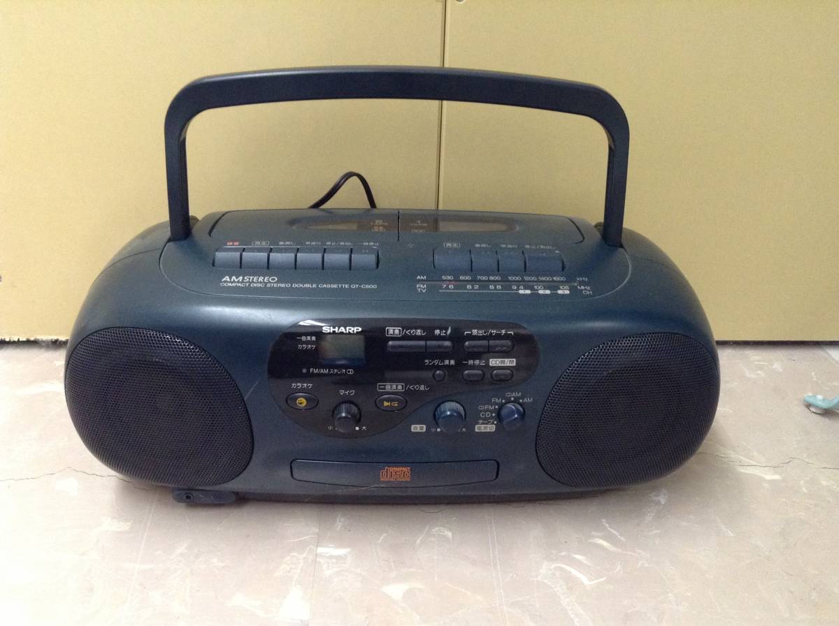 #6541 SHARP シャープ CDラジカセ カセットデッキ QT-C500 昭和レトロ 通電確認済み(ラジカセ)｜売買されたオークション情報、yahooの商品情報をアーカイブ公開 ...