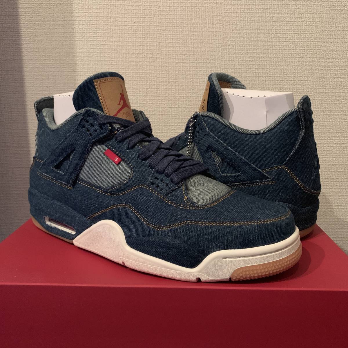 国内正規 NIKE AIR JORDAN 4 RETRO LEVIS NRG INDIGO DENIM US12 30CM エアジョーダン4 ...