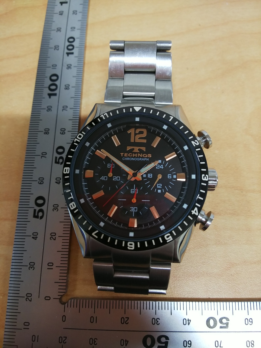 269 時計 TECHNOS テクノス クロノグラフ WATER RESISTANT 10ATM T-1019 メンズ クォーツ 腕時計(テクノス)｜売買されたオークション情報、yahooの ...