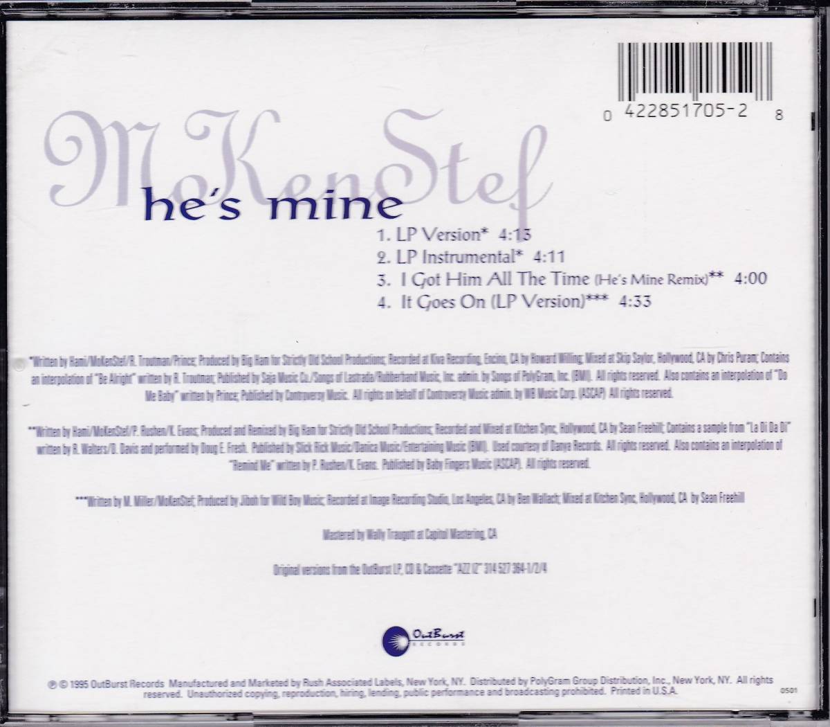 CD R&B CDS／MOKENSTEF／He's Mine モーケンステフ I Got Him All The Time Patrice ...