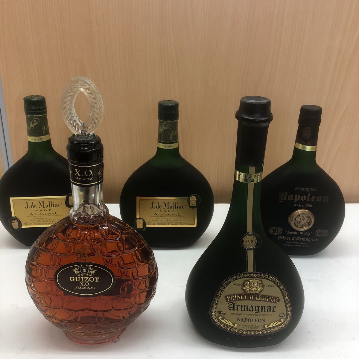 古酒 アルマニャック ブランデー J.de.Mallian ×2/NAPOLEON 特級/PRINCE D'ARIGNAC 特級/GUIZOT ...
