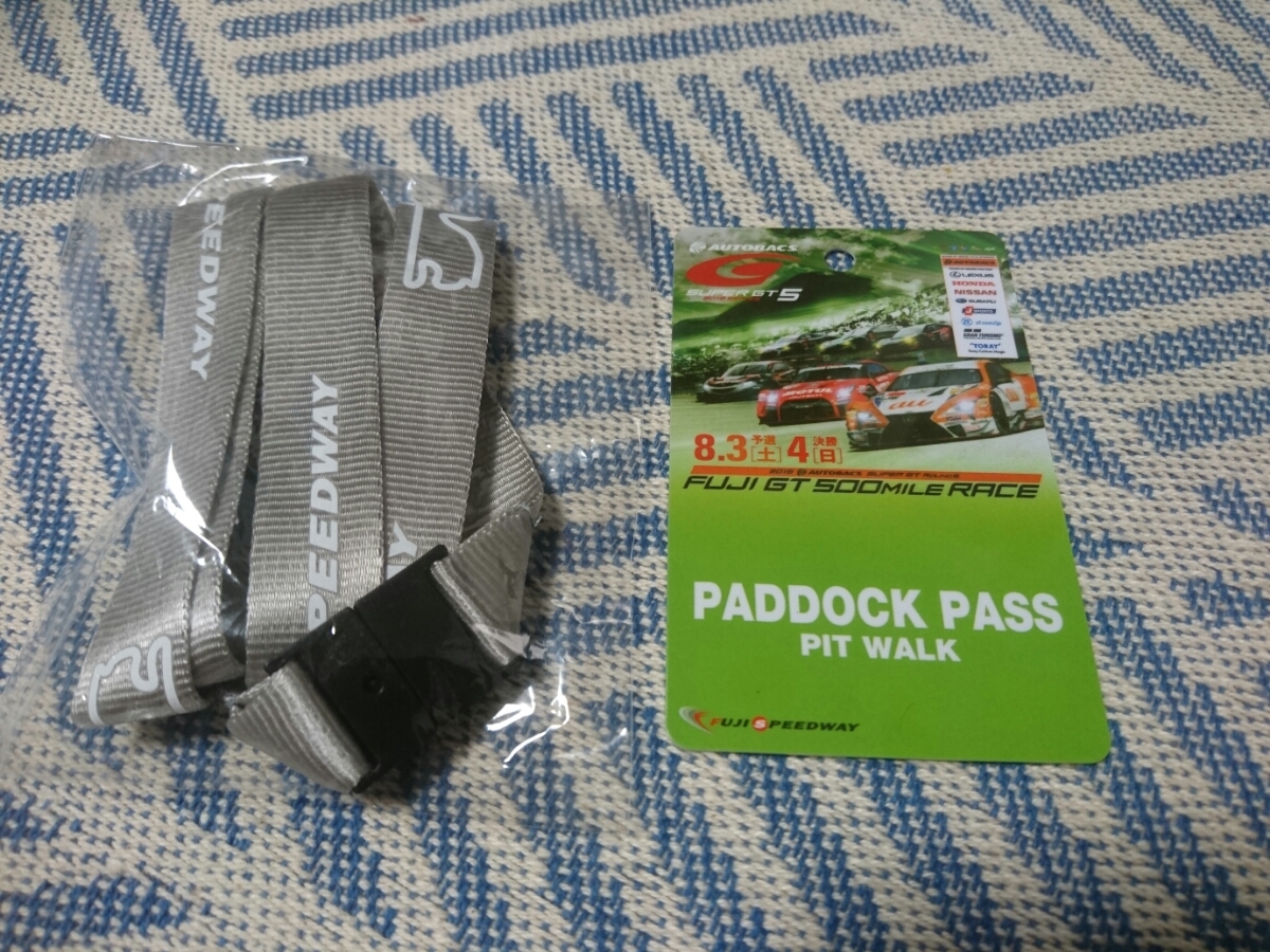 1円 2019 スーパーGT 第5戦 富士 500mile パドックパス PADDOCK PASS ピットウォーク可 観戦券 ネックストラップ ...