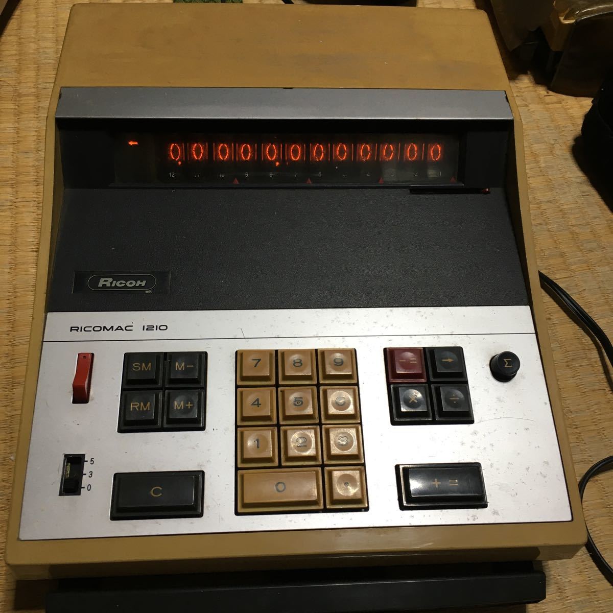 インテリア雑貨 RICOH リコー 初期 電卓 電子式卓上計算機 リコマック RICOMAC 1210 昭和 レトロ アンティーク ジャンク ...