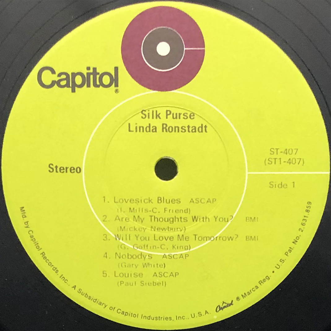 US ORIG LP LINDA RONSTADT/Silk Purse 1970年 初回ライムラベル STERLING RL刻印入 バック ...