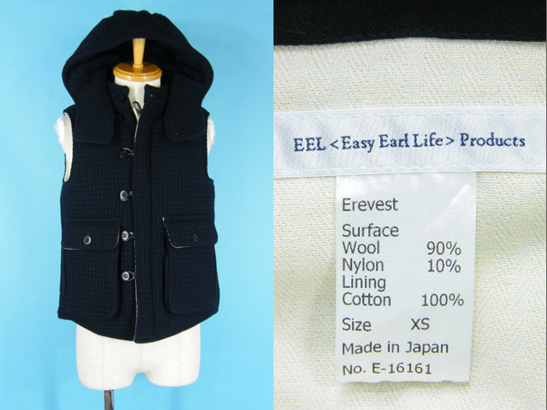EEL イール EREVEST エレベスト 中綿ベスト ウール ネイビー Size XS #60034 きれいめ ダウンべスト カジュアル(XSサイズ以下)｜売買されたオークション情報 ...