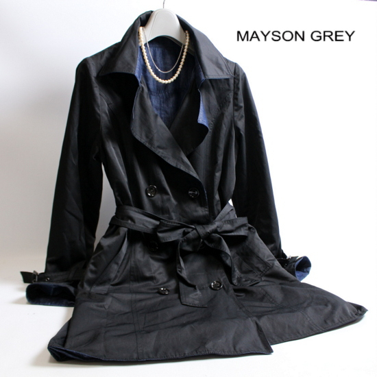 MAYSON GREY メイソングレイ 大人 綺麗 2way リバーシブル ベルト付き 長袖 ロング デニム トレンチコート 2 M ネイビー 黒 a(Mサイズ)｜売買されたオークション情報 ...