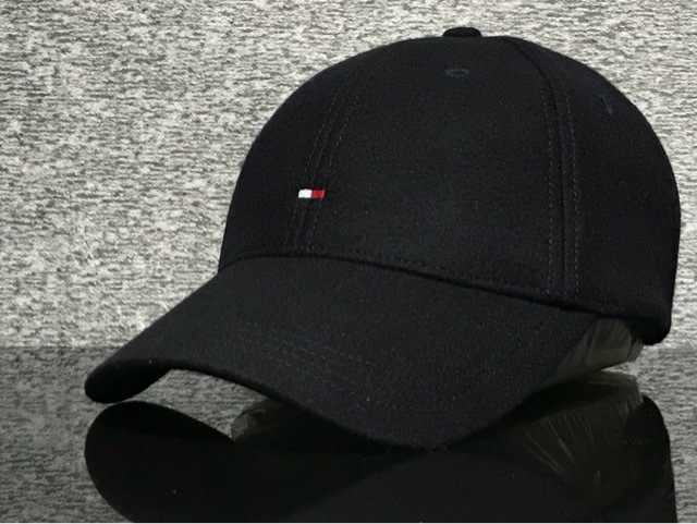 品 134F TOMMY HILFIGER トミーヒルフィガ－ キャップ 帽子 限定1個 高級感のあるダークネイビーのウール混素材 FREE ...