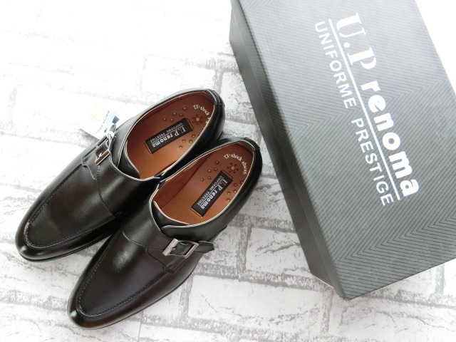 190614.003 訳あり 1円/U.P renoma ユーピーレノマ ビジネスシューズ 制菌消臭 モンクストラップ ブラック 25.5cm 4E(25.5cm)｜売買されたオークション情報 ...
