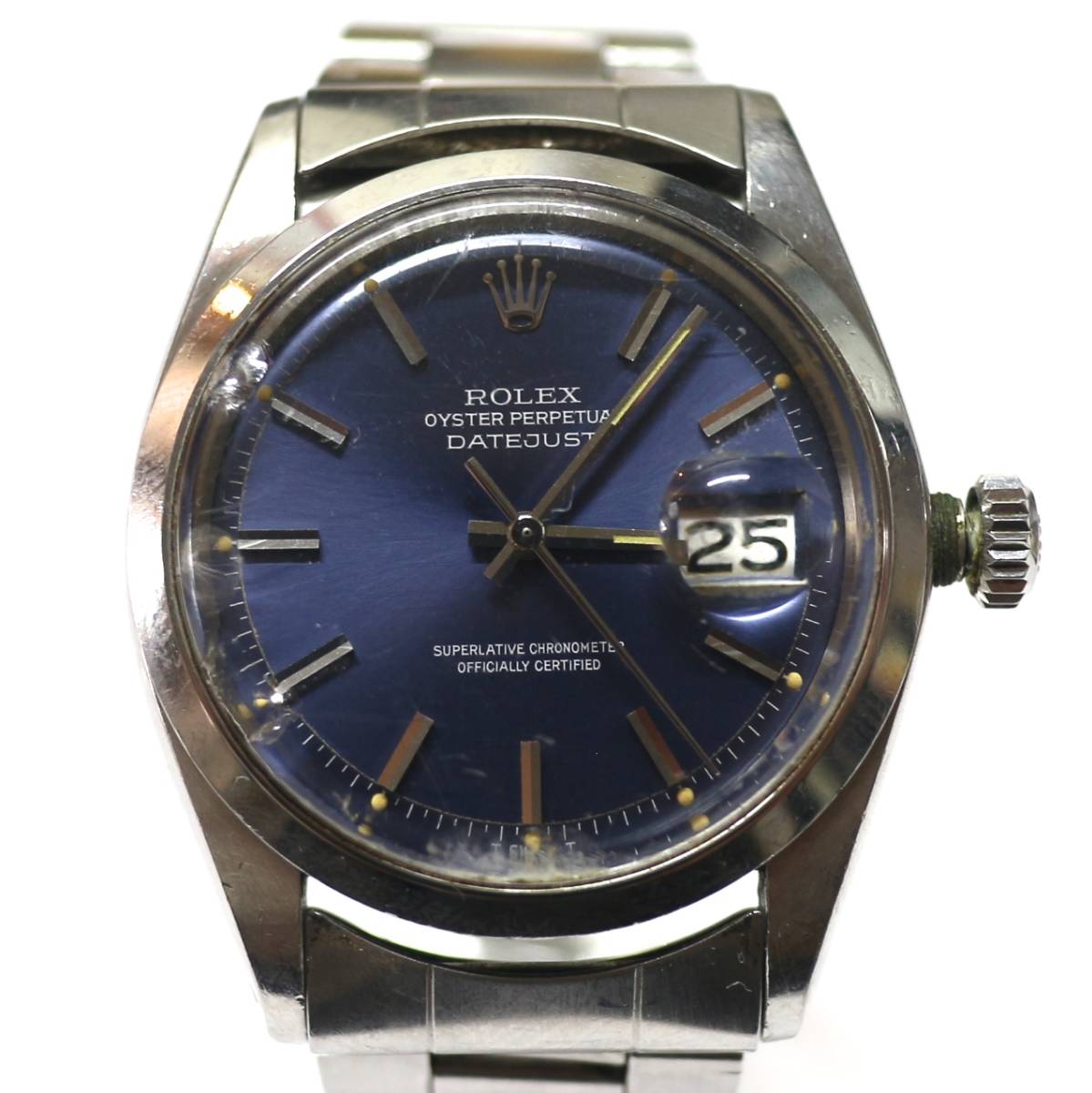 9001 ROLEX ロレックス DATE JUST デイトジャスト 1600 オイスター パーペチュアル 自動巻き SS メンズ 腕時計 ...