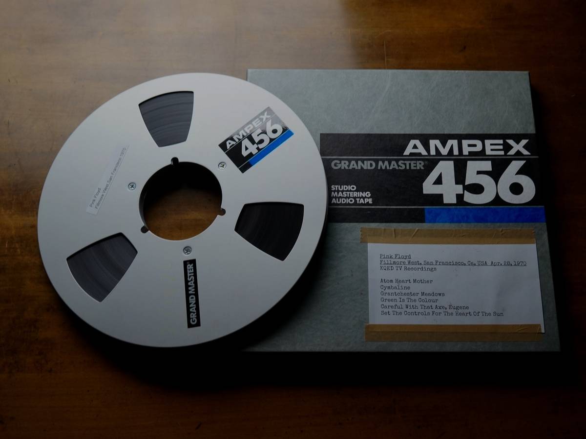 Used 2TR19cm Ampex 456 1/4”×2500ft Back-coated Audio Tape w/Metal Reel ...