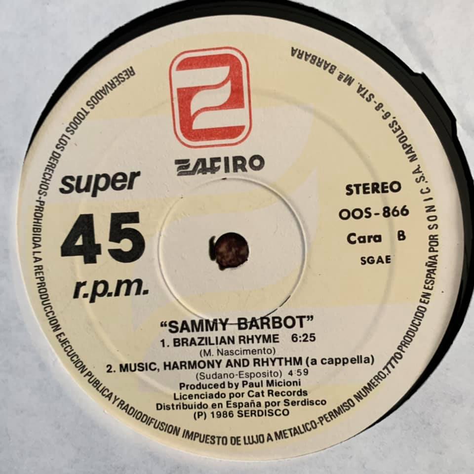 激レア!! SAMMY BARBOT MUSIC， HARMONY & RHYTHM 12inch ディスコヒット!! クラブ、ダンス